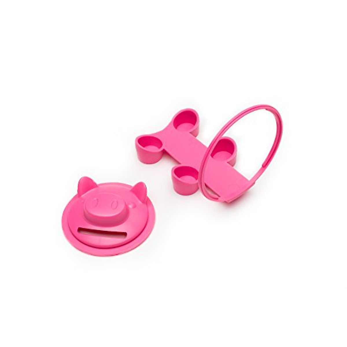 Jarware Piggy Bank Lid for Regular Mouth Mason Jars, Pink