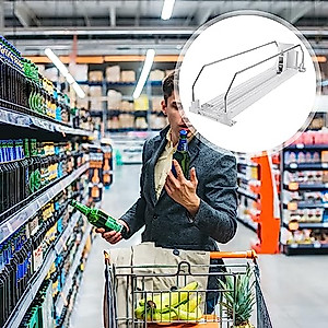 UPKOCH Shelf Drink Organizer Can Dispenser Pusher Glide Soda Can Rack Beverage Storage Holder Water Bottle Organizer for Refrigerator Beverages