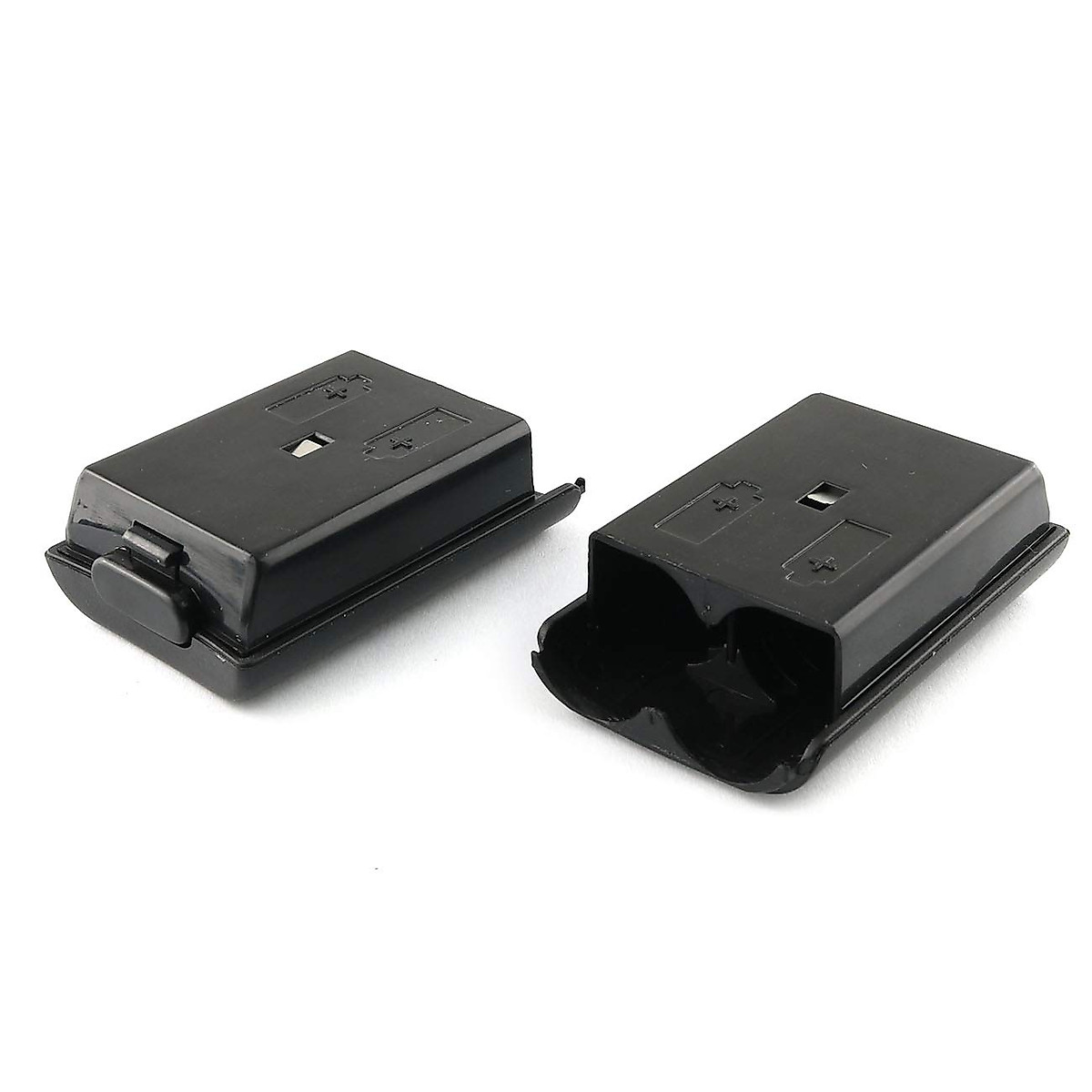 E-outstanding Battery Case 2PCS Black AA Battery Back Covers Holders Shells for Xbox 360 Wireless Controller