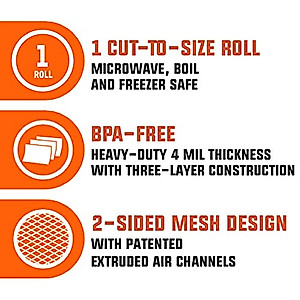 PrimalTek Vacuum Bag Roll Cutter Box - User Friendly for Food Saver – Microwave, Freezer and Boil Safe, BPA-Free, Compatible with Most Vacuum Seal Machines (8” x 50')