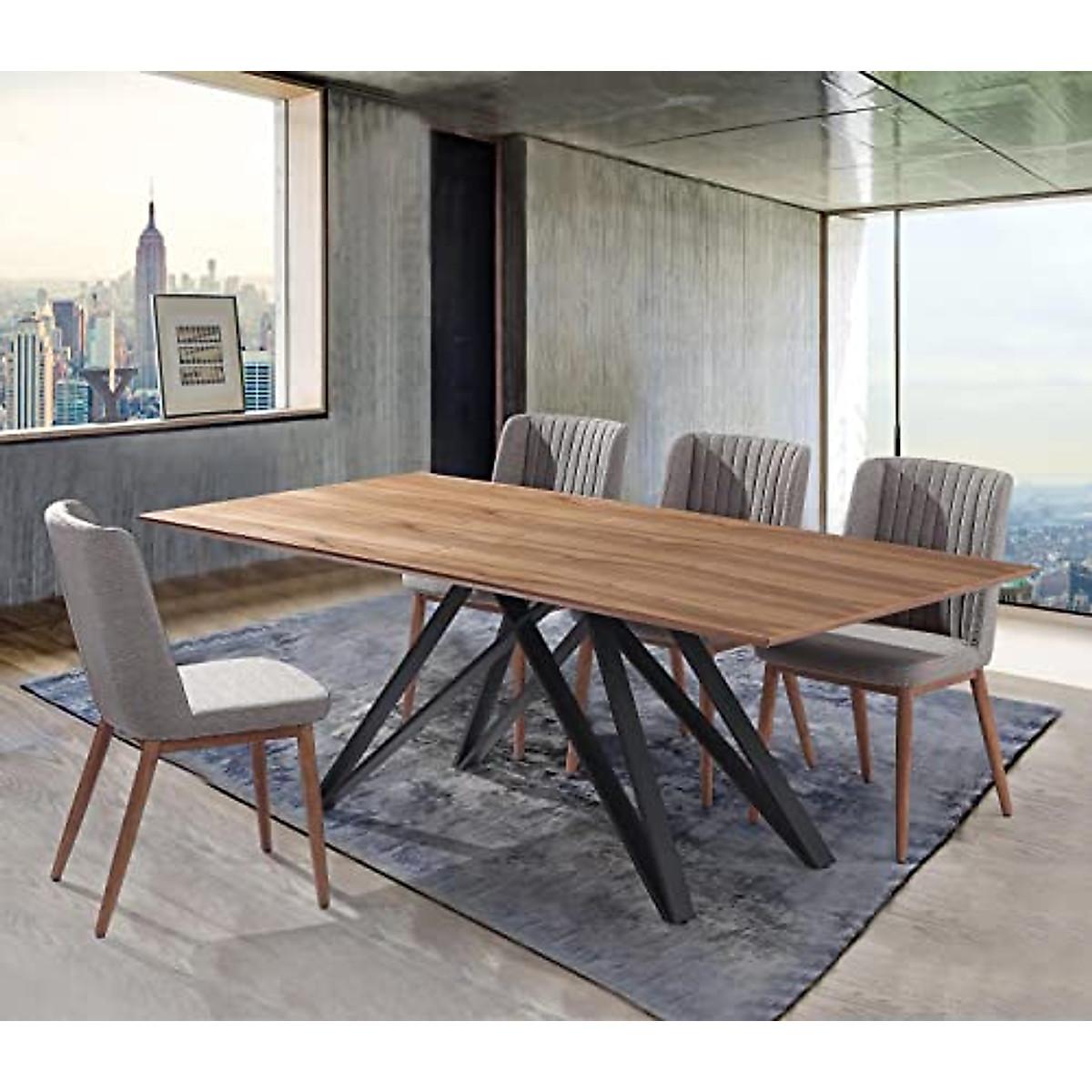 Armen Living Modena Dining Table, Matte Black 79 x 30 x 39.5