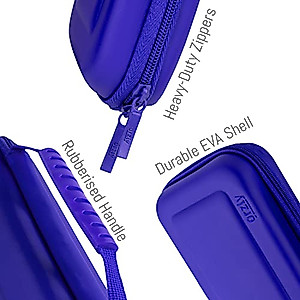 Orzly Carrying case for Nintendo Switch OLED and Switch Console - Midnight Blue Protective Hard Portable Travel case Shell Pouch for Nintendo Switch Console & Accessories