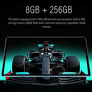 EBTOOLS 10.1in 2 in 1 Tablet, FHD 4G Calling Tablet for Android 12, 8GB RAM 256GB ROM, 5G WiFi 4G LTE Dual Camera, 7000mAh, with Keyboard Mouse, for Office Learning (US Plug)