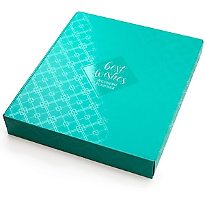 Wedding Planner Gift Set for The Bride to Be: 9x11 Hardcover Wedding Planner and Organizer, Gift Box, Guest Book, Clip-in Bookmark, Planning Stickers, Business Card Holder, and Pocket Folders (Gold)