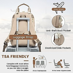 LOVEVOOK Laptop Backpack for Women, Cute Laptop Bag with USB Port, Waterproof Travel Work Backpack Purse, Anti-Theft College Backpacks Casual Computer Daypack Nurse Teacher Bag