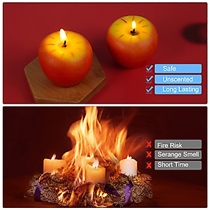 AOMIG Apple Candle, 2 Pack Creative Apple Shaped Christmas Candle Gifts for Women, 3D Apple Shape Party Candle for Christmas Birthday Party Mother Gifts(S)