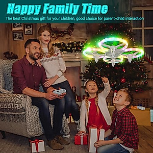 NXONE Drone for Kids and Beginners Mini RC Helicopter Quadcopter Drone with 7 color LED Lights, Altitude Hold, Headless Mode, with Remote Control (White Green)