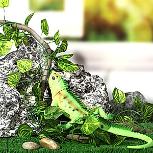 Luinabio 6 Pcs Reptile Plants for Terrarium Decor Reptile Tank Accessories Fake Hanging Plant Vines Artificial Leaves Plants Tank Habitat Decor for Bearded Dragon Lizard Snake Geckos Chameleon