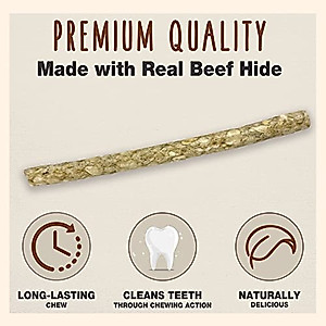 moofin Cadet Premium Grade Beef Hide 5" Munchy Sticks,1.98 Lb, Long-Lasting Dog Chews for Teeth Cleaning, 100-Count, Bundle with Pet Training Stainless Steel Clicker Whistle [Pack of 3]