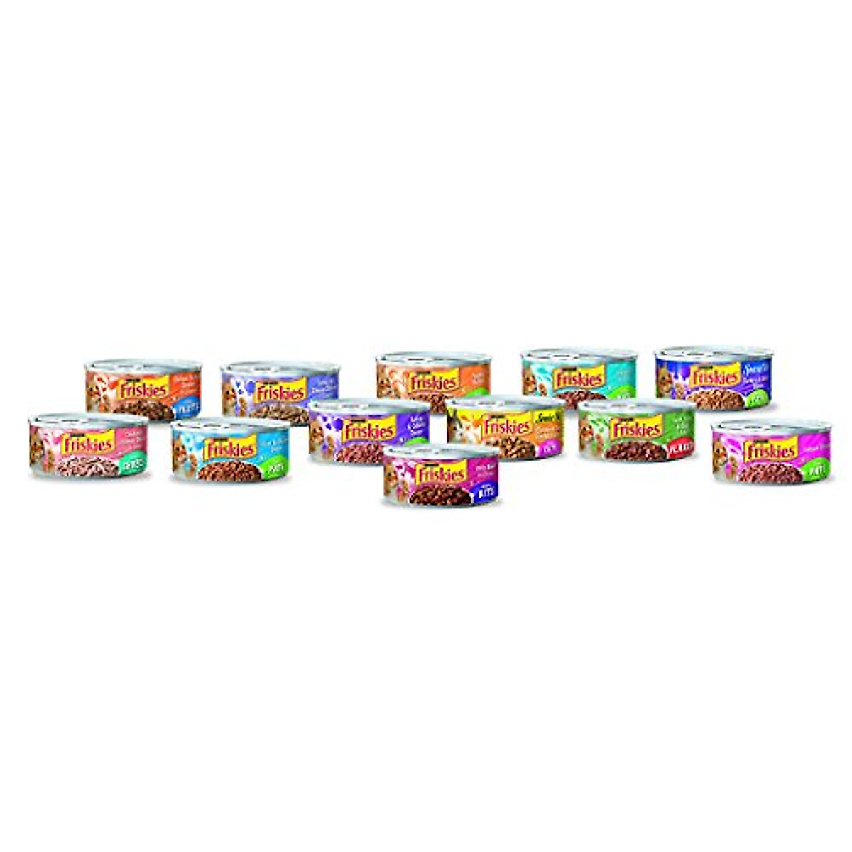 Friskies Wet Cat Food, Classic Pate, 3-Flavor Variety Pack, 5.5-Ounce Can, Pack of 12