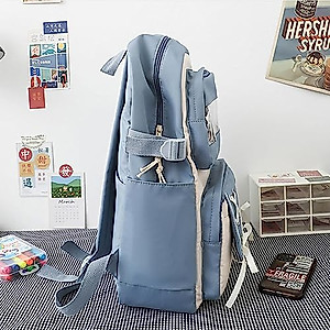 ALORVE Backpack Cute Anime Student Schoolbag Cartoon Casual Travel Bag for Boys and Girls School Season Gifts (Blue)