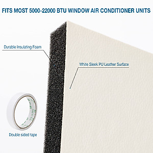 HOXHA AC Side Panels Kits, Air Conditioner Foam Insulation Window Kit 2 Pack, Air Conditioner Accessories Seal, 17 inch×9 inch ×7/8 inch,White