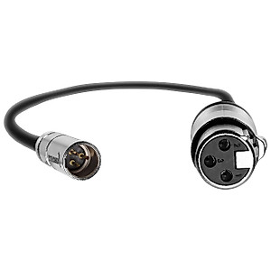 KONDOR BLUE 16" Mini XLR Male to XLR Female Audio Cable for BLACKMAGIC Pocket 4K/6K Camera Video Assist | Pro XLR Adapter for Microphones & Mixers. (Black, 16" | 1 Pack)