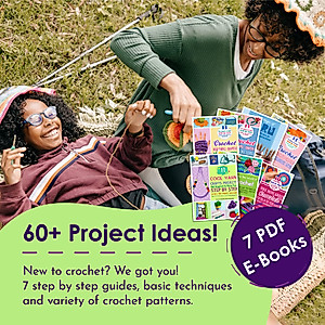 Mira Handcrafts 60 Yarn Skeins - Total of 1312 Yard Acrylic Yarn for Knitting and Crochet - Yarn Bag for Storage and 7 Ebooks Included with Each Pack | (Lilac)