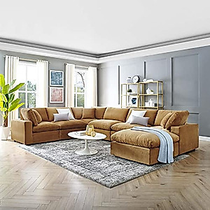 Modway Commix Sectional, Cognac