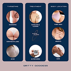 G Bare Care Exfoliating Soap for Waxing | Plant Based | Treatment For Redness, Dry Skin, and Ingrown Hair | Made with All Natural, Organic Ingredients (Gritty Goddess)