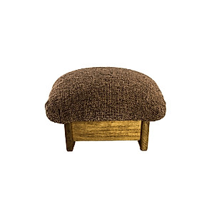 KR Ideas Mini Padded Foot Stool, Cocoa Brown, 7" Tall, Walnut Stain (Made in The USA) (Maple Stain)