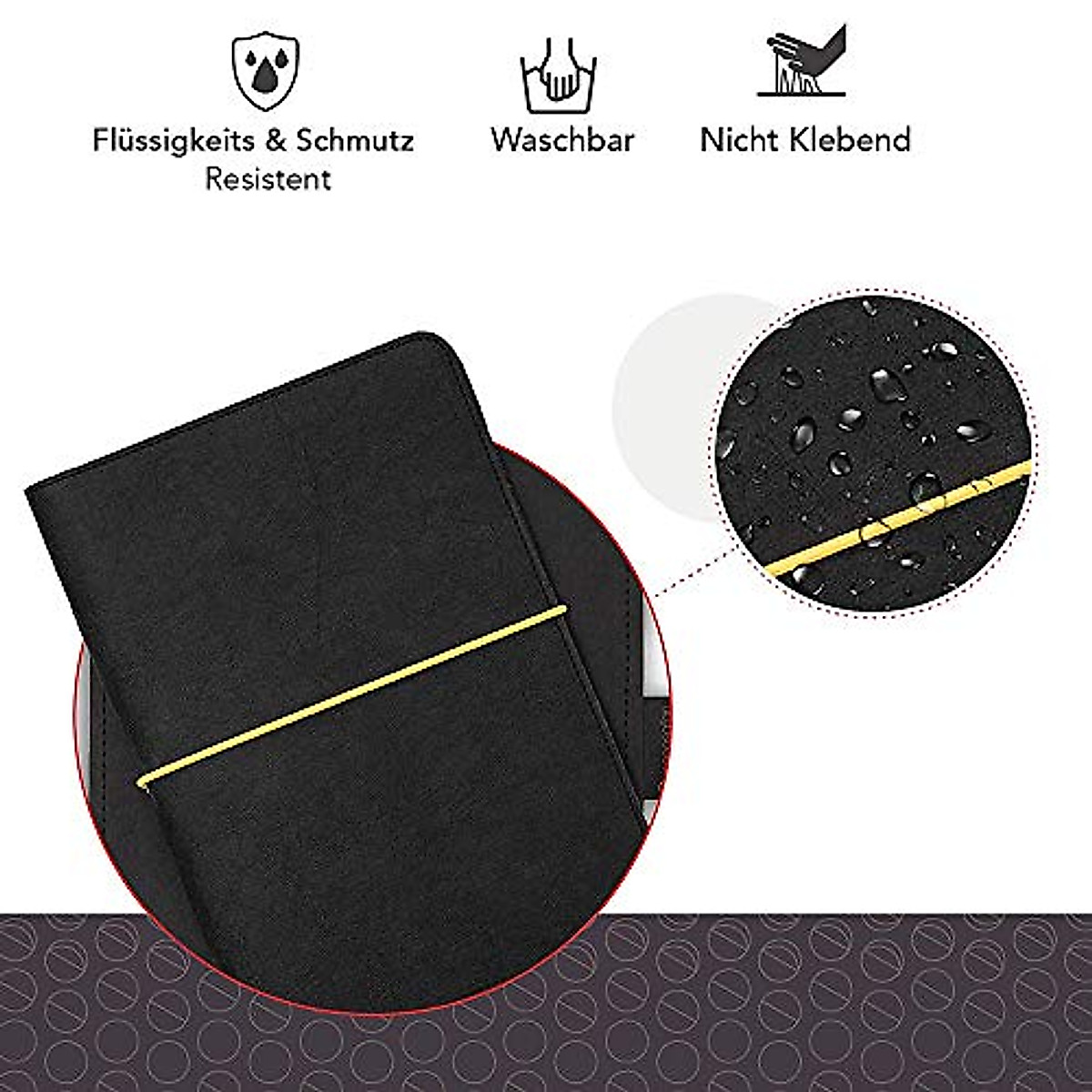 Moonsafari A5 Reusable Notebook Cover & Rocketbook Cover Smart Business Notebook Cover for Everlast, Fusion, Wave, Moleskin and More with Pen Loop & Business Card Holder - Black,A5/Executive 8.8" x 6"