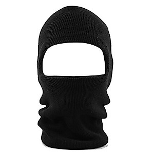 The Hat Depot Made in USA Unisex Ski Mask Winter Hat (Black)