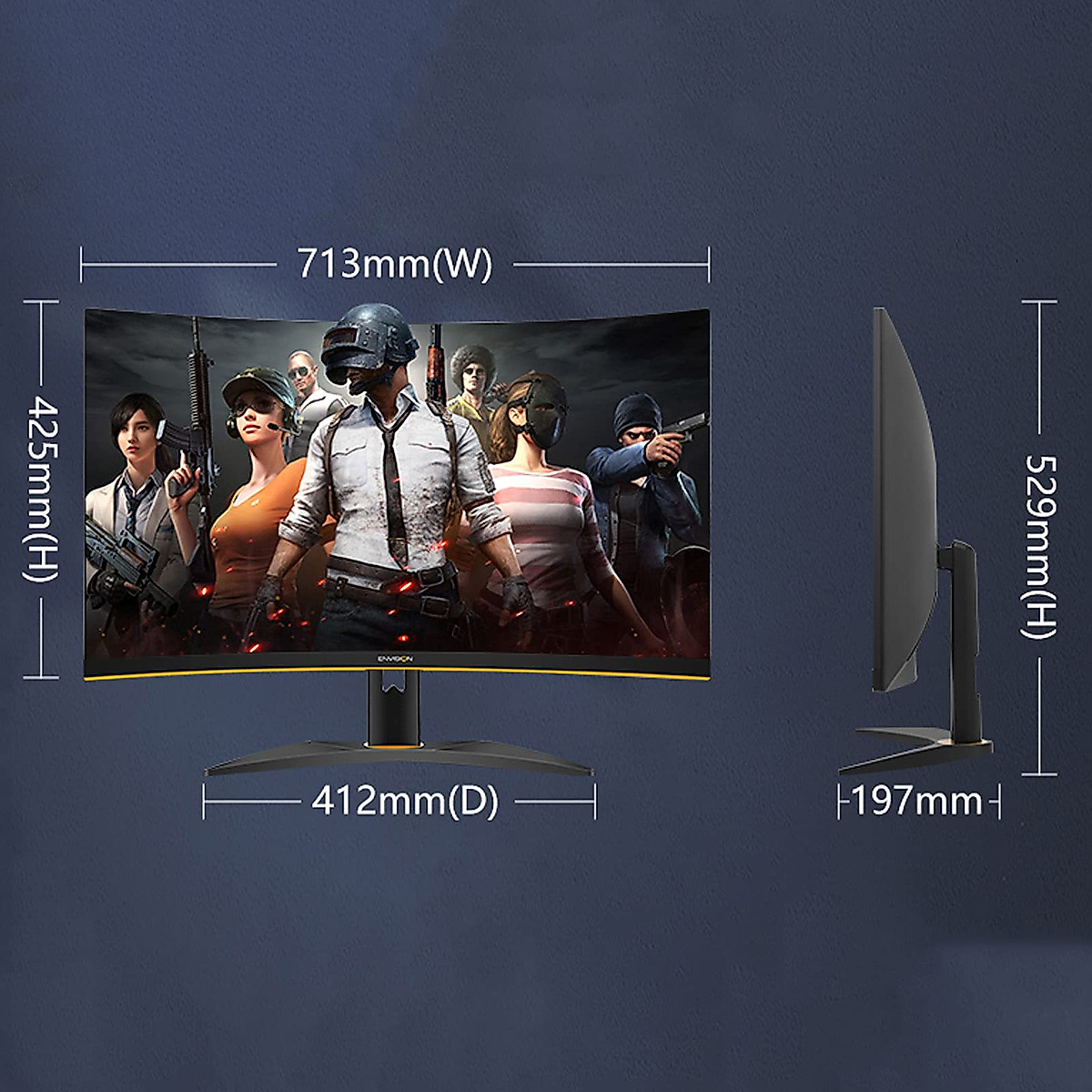 DAPAO 32 Inch UHD 2K Monitor - Ultra HD 2560x1440, 1ms - HDMI, DisplayPort