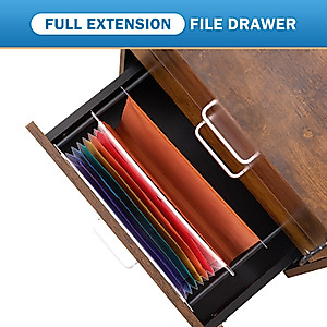 Need 3 Drawer Wood Mobile File Cabinet with Lock,Rolling Filing Cabinet for Letter/A4 Size for Home Office,Rustic Brown 10CZSSFC04FG-ND