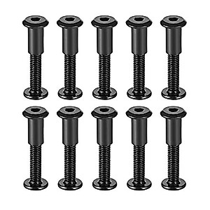 uxcell Screw Post Fit for 5/16"(8mm) Hole Dia, Male M6x40mm Binding Bolts Leather Fastener Carbon Steel Black 10 Sets