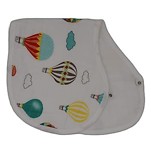 JAXMAN COLLECTION Muslin Burp Cloth for Boys & Girls, 70% Bamboo / 30% Cotton Washcloth, Face Towel, Burp Cloth, Unisex (Hot Air Balloon/Stars)