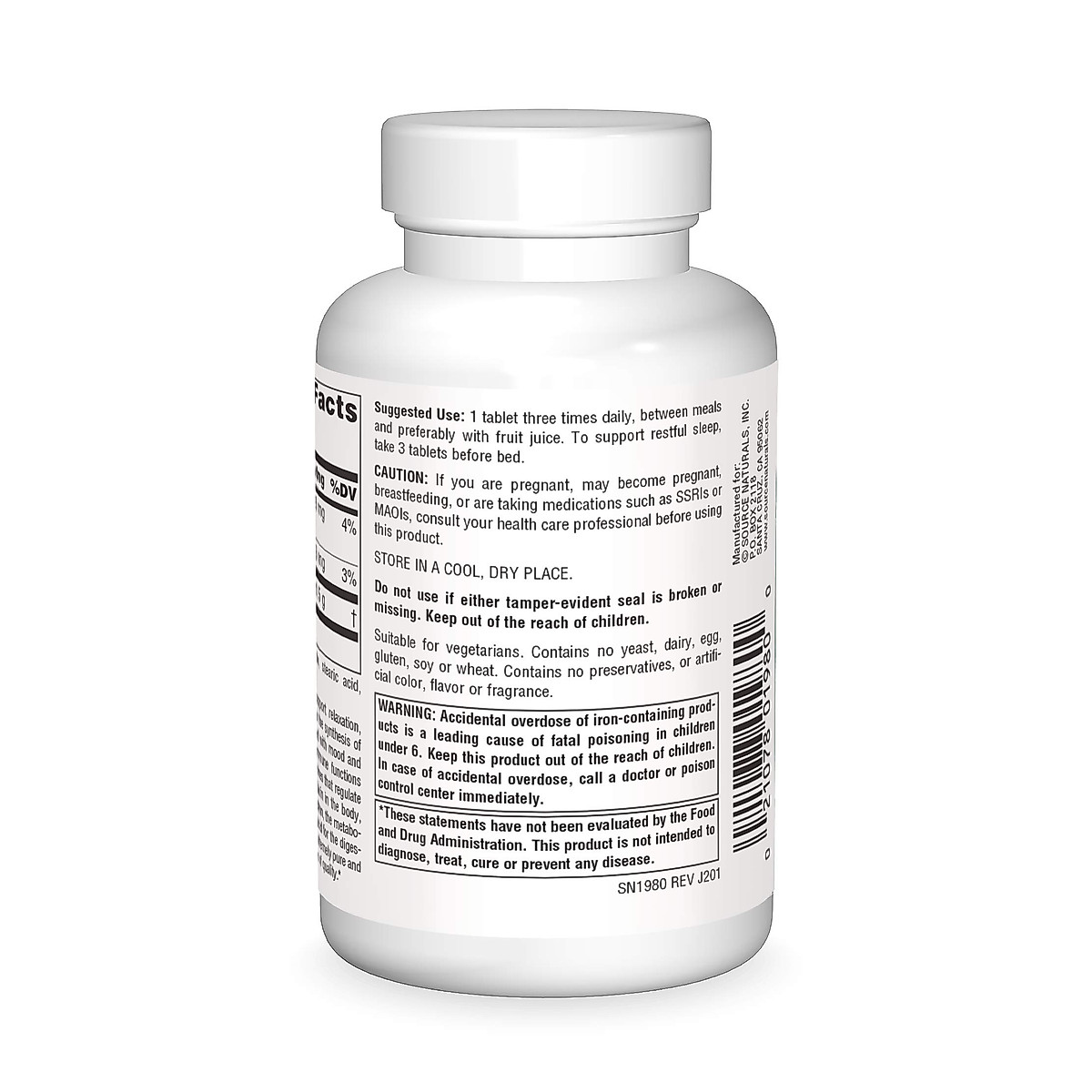 Source Naturals L-Tryptophan, for Mood, Relaxation, and Sleep*, 500mg - 120 Tablets