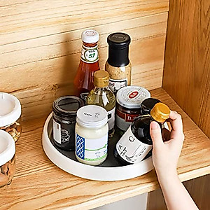PETTYOLL 3PCS Lazy Susan Turntable, 10Inch Non-Skid Lining Kitchen Storage Turntable for Cabinet, Pantry, Refrigerator, Countertop, Gray