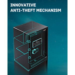 JINXNOBI Large Safe Box ,4.2 Cubic Feet Home Safe Box with Fireproof Waterproof 27.6in Security Big Safe with Electronic Keypad Digital Lock for Office Hotel