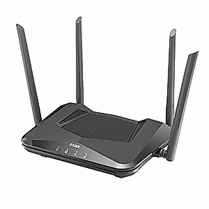 D-Link EXO WiFi 6 Router AX1500 MU-MIMO Voice Control Dual Band Gigabit Gaming Internet Network High Speed Performance WP3 (DIR-X1560-US), Black