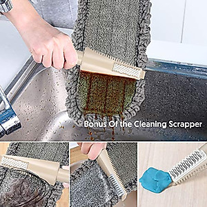 HOMTOYOU Microfiber Spray Mop for Floor Cleaning, Dry Wet Hardwood Kitchen Floor Mop with 635ml Water Tank 360 Degree Spin Dust Chenille Mop with 3 Reusable Refills for Laminate Tile Marble