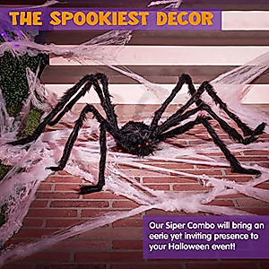 JOYIN 5 Ft. Halloween Outdoor Decorations Hairy Spider,Scary Giant Spider Fake Large Spider Hairy Spider Props for Halloween Yard Decorations Party Decor, Black