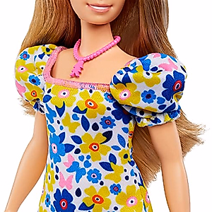 Barbie Fashionistas Doll # 208, Doll with Down Syndrome Wearing Floral Dress, Created in Partnership with The National Down Syndrome Society