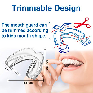 Kids Mouth Guard for Grinding Teeth, Pack of 6 Night Guard for Teeth Whitening Trays Clenching Bruxism Mouthguard, Moldable Sleep Bite Guard for Child and Women with Small Mouth