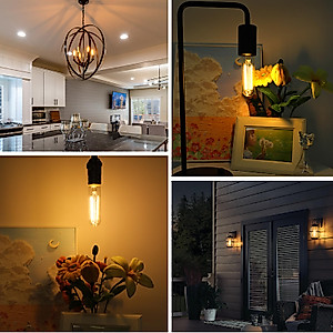 Energetic E12 LED Bulb 5 Watt (60 Watt Equivalent) Candelabra Dimmable Chandelier Light Bulbs Soft White 2700K T6 Vintage Filament Edison Candle Bulb, 6 Pack