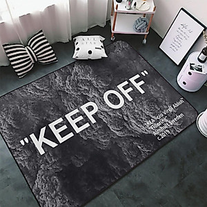 Keep Off Area Rug Black Gray Rug Modern 3D Printing Carpet Large Popular Anti- Slip Floor Mats for Livingroom Bedroom Playroom Office 3' x 4'