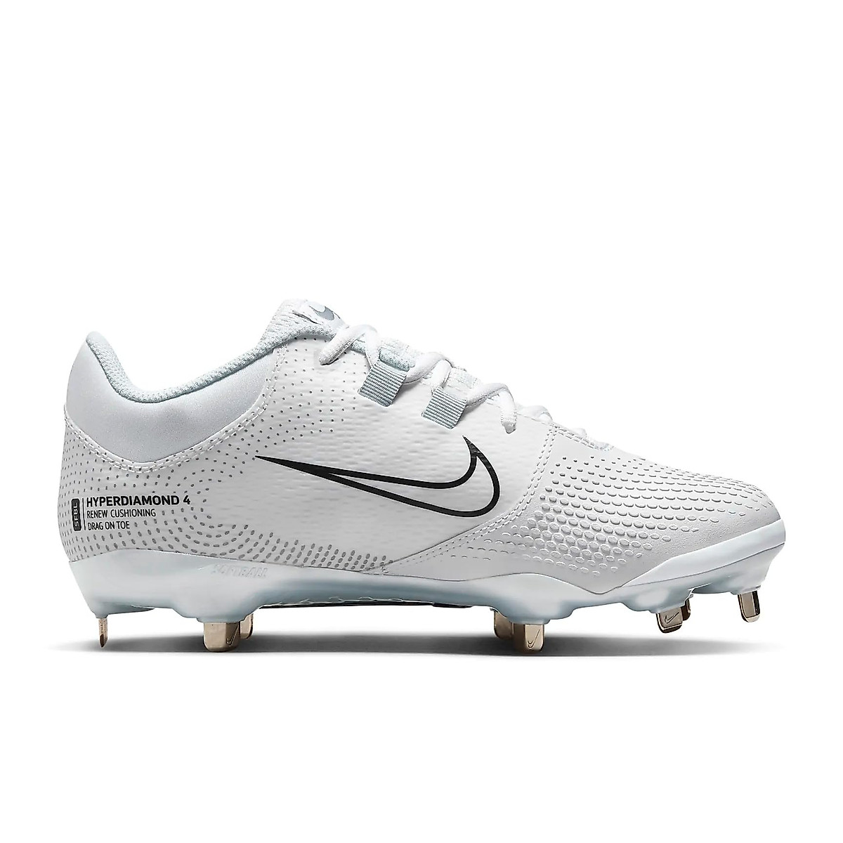 Nike Hyperdiamond 4 Pro Metal Softball Cleats White | Black Size 8.5 Medium