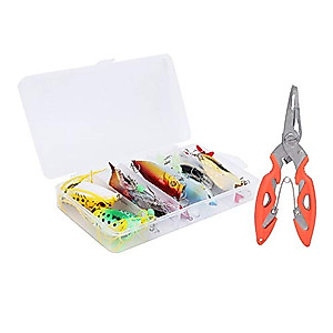 Honio Hard Lure Bait Set, Fishing Gear Soft Lure Bait Set Artificial Lure Bait with Box for River Pond Saltwater Freshwater