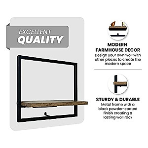 Cocoyard Modern Farmhouse Floating Shelf, Set of 2. Design You Home with This Wall Rack Set. Perfect for Livingroom Bedroom Bathroom. Great Gift Ideas (Black, 17.7" W x 4.9" D x 11.2" H)