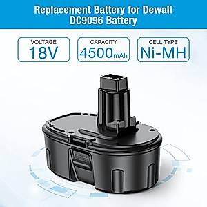 Powerextra 4.5Ah 18V DC9096 DC9098 Replacement Battery Compatible with Dewalt 18 Volt XPR Battery DC9099 DW9095 DW9096 DW9098 DE9038 Cordless Power Tools