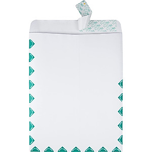 Quality Park 10 x 13 First Class Catalog Envelopes, First Class Border, Redi-Strip Self-Sealing Closure, 28 lb White Wove, 100 per Box (QUA44786)