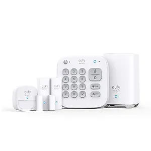 Eufy Security 5-Piece Home Alarm Kit, Home Security System, Keypad, Motion Sensor, 2 Entry Sensors, Home Alarm System, Control from The App, Links with HomeBase-Connected Devices (Renewed)
