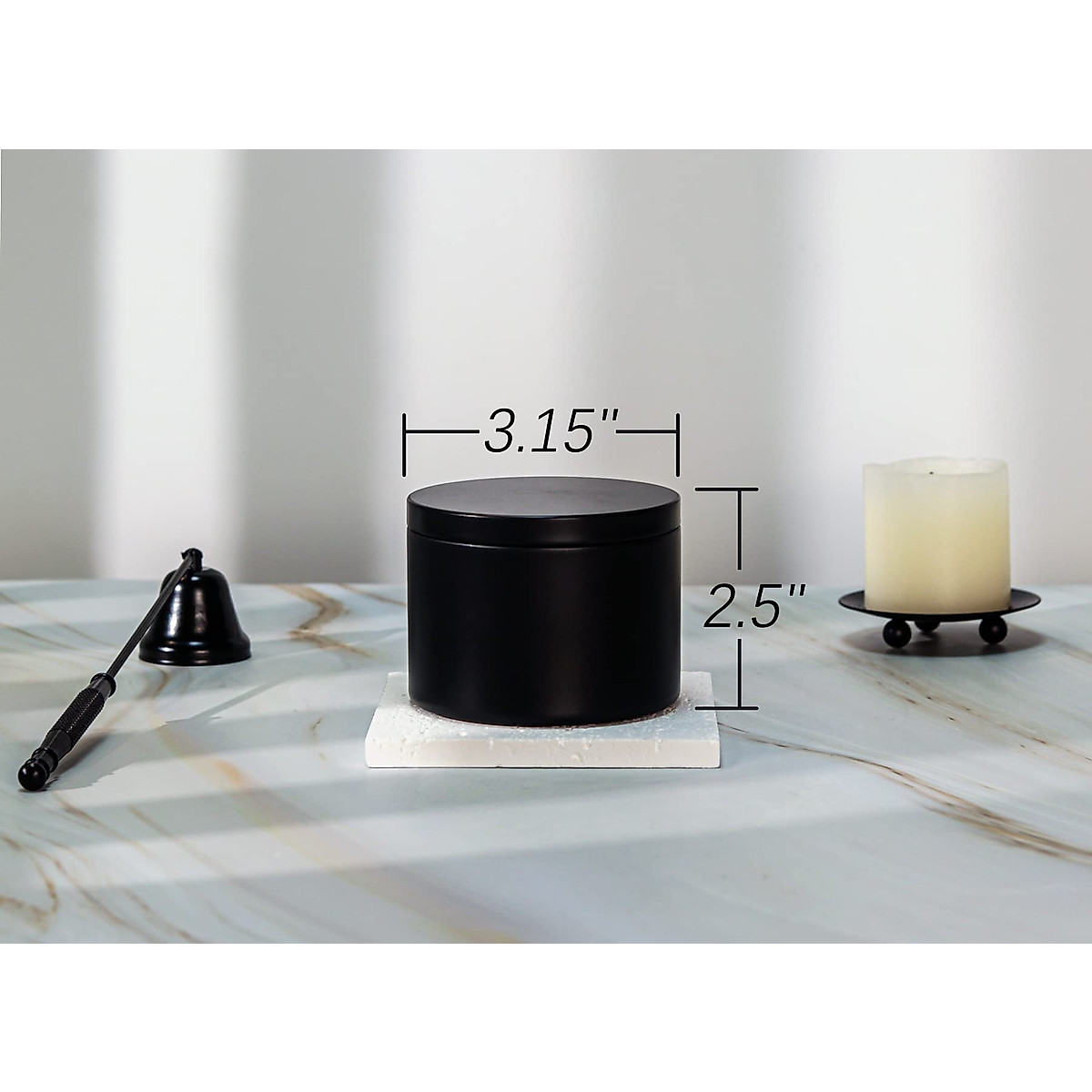 Aroparc Candle Tins 8oz with Lids, 24 Pack Seamless Bulk Candle Containers for Candle Making Supplies Wholesale Empty Candle Jars - Black