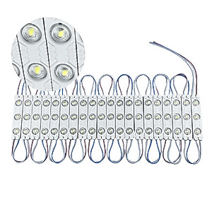 Yolu 20pcs Super Bright 3 LED Injection Module Strip Lights 5630 SMD LEDs with Lens 12V Light for Letter Sign Advertising Signs Storefront Garage-White