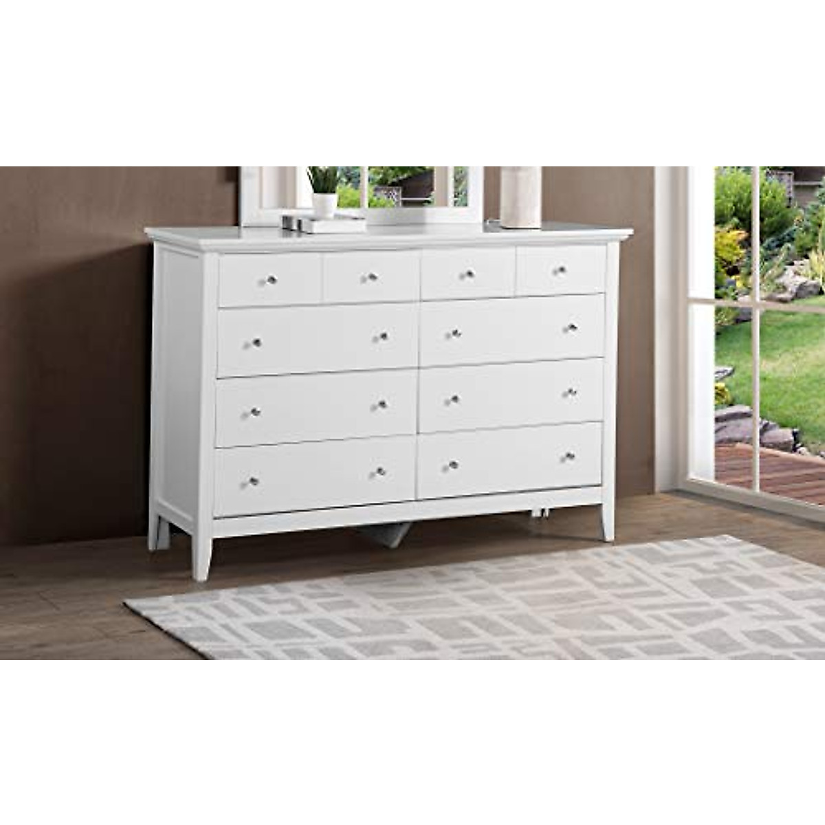 Glory Furniture Hammond 8 Drawer Dresser in White