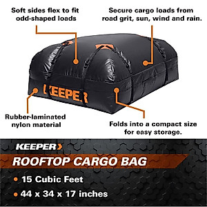 Keeper 07203-1 Weatherproof Rooftop Cargo Bag, 15 Cubic Feet