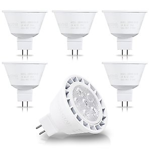 TORCHSTAR MR16 LED Bulb Dimmable, 7W 12V 490LM 50W Equivalent, 5000K Daylight, GU5.3 Bi-Pin Base MR16 LED Spotlight, LED MR16 Light Bulbs for Recessed and Track Lighting, UL & ES Listed, Pack of 6