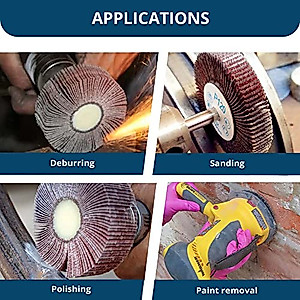 Benchmark Abrasives 2" x 1" Aluminum Oxide Flap Wheel with 1/4" Shank Mounted, Perfect for Woodworking Grinding Polishing Rust Paint Removal (10 Pack) - 40 Grit