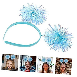 FELTECHELECTR Fluffy Headband Headband Pink Party Supplies Womens Head Bands Prom Photo Props Girl Headband Scrunchies for Women Birthday Hair Band Birthday Headbands for Women Blue Miss